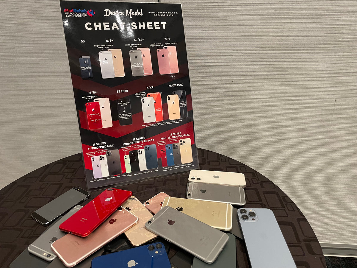 "Cheat Sheet" iPhone Identification Poster 8x11 – iPad Rehab Microsoldering