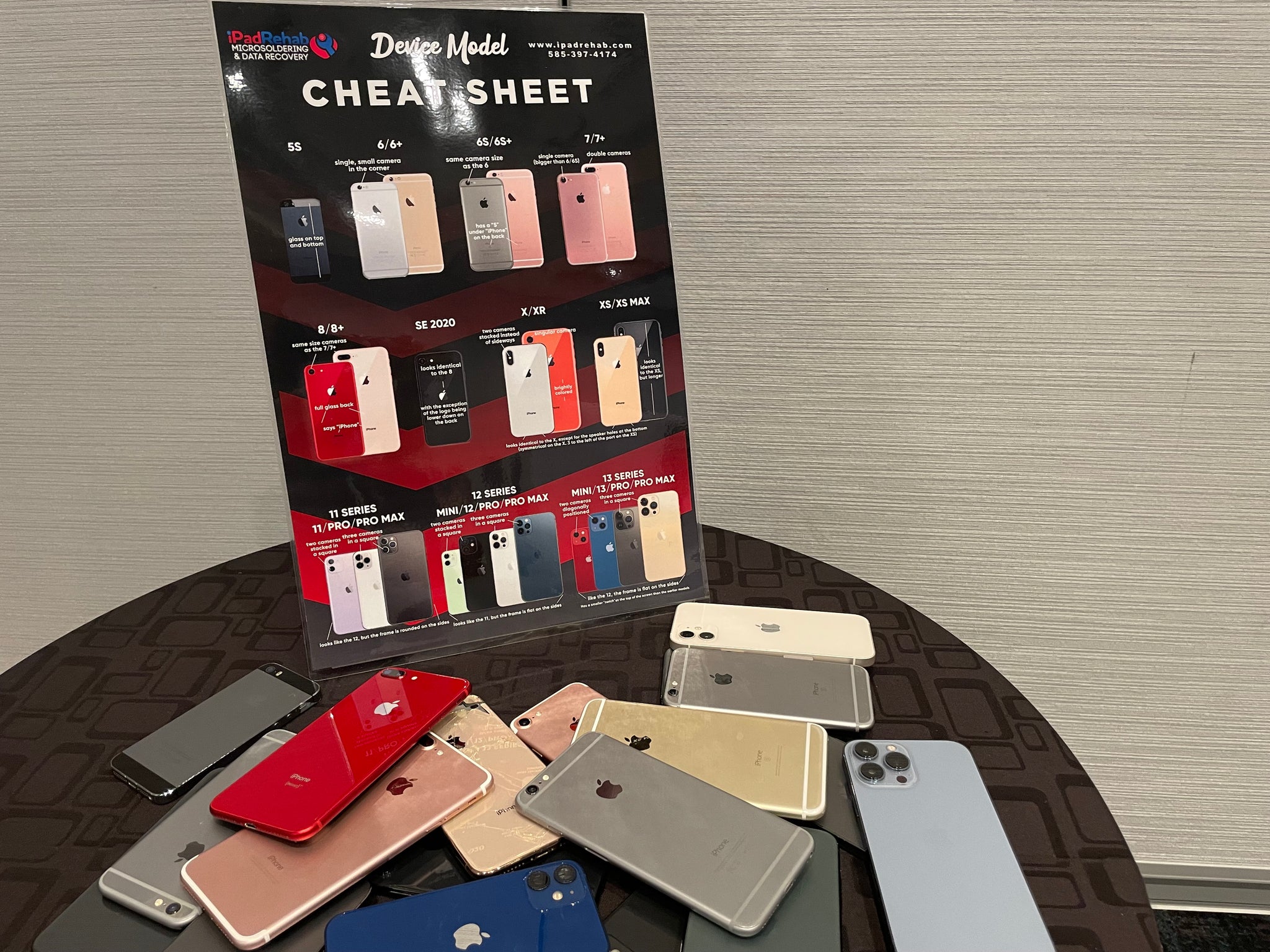 "Cheat Sheet" iPhone Identification Poster 8x11 – iPad Rehab Microsoldering